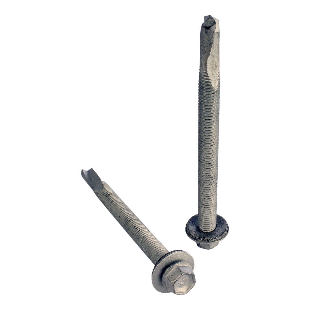 BUILDEX 1672000 HWH 12-24 X 2" #5 TEKS POINT HEX WASHER HEAD SELF DRILLING SCREW CLIMASEAL ...