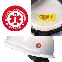 MSA 10013393 MEDICAL INFORMATION CARRIER PSA STICKER SYSTEM FOR HARD HATS [10PK] [454-10013393 ...