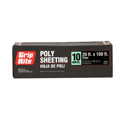 GRIP-RITE 1020100C 10 MIL 20' X 100' CLEAR VISQUEEN POLY SHEETING ...
