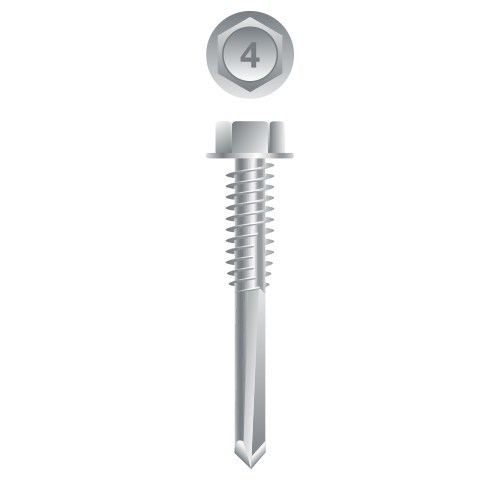 STRONG-POINT 4H52 SST #12-24 X 1-1/2" HWH TEK #5 SCREW TYPE 410 ...