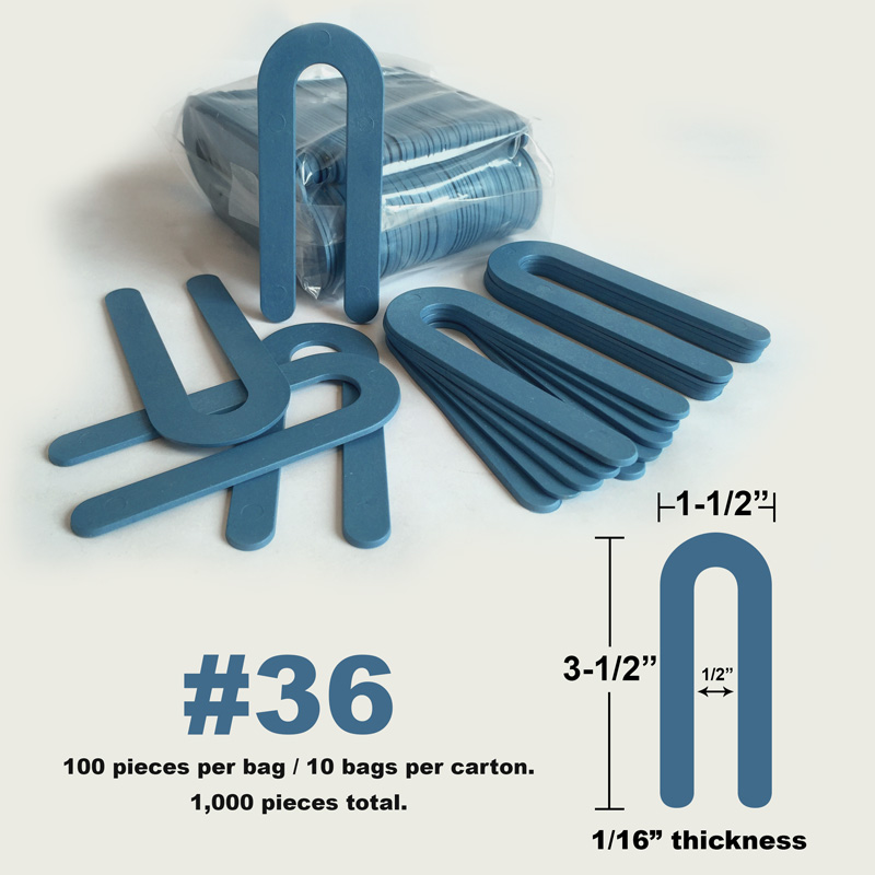 GROVE D36 ECON-O-SHIM HORSESHOE SHIM 1/16" THICK X 1-1/2" WIDE X 3-1/2 ...