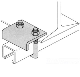 PHD 7070-SS SST BEAM FLANGE CLAMP U-BOLT FOR 1-5/8" STRUT TYPE 304 ...