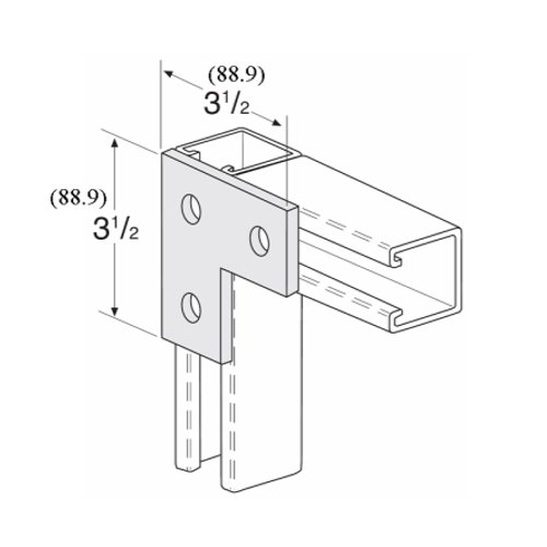 PHD 5025-EG SILVER EG 3-HOLE FLAT CORNER PLATE STRUT BRACKET [AB219-EG ...