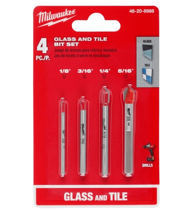 4pc. Glass and Tile Bit Set | Acme Construction Supply Co., Inc.