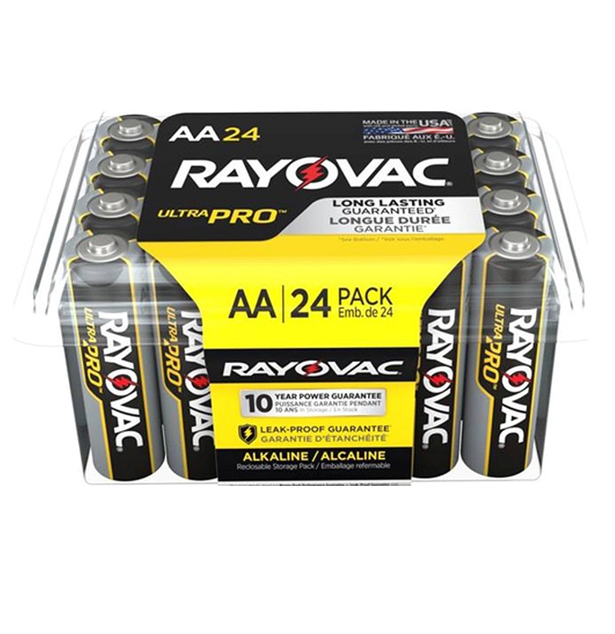 RAYOVAC ALAA-24 BATTERY 2A (AA24) ALKALINE ULTRA PRO PACK [24PK] [12PKS ...