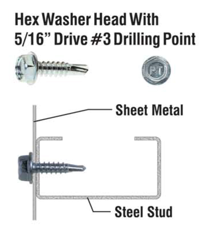 PRO-TWIST NHWD12200-5 PACK HWH #12 X 2" TEK-3 POINT SELF-DRILLING SCREW ...