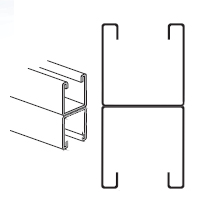 PHD 1001A-SX SST SOLID 1-5/8" X 1-5/8" X 1-5/8" BACK/BACK STRUT 12GA 10 ...