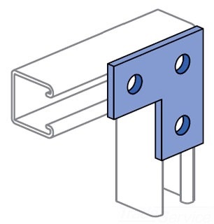 UNISTRUT P1036-ZD GOLD FLAT 3-HOLE "L" CORNER STRUT FITTING YELLOW ZINC ...
