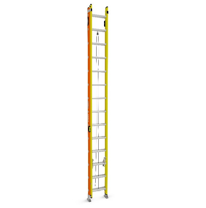 WERNER T6228-2GS GLIDE SAFE 28' EXTENSION LADDER FIBERGLASS YELLOW ...