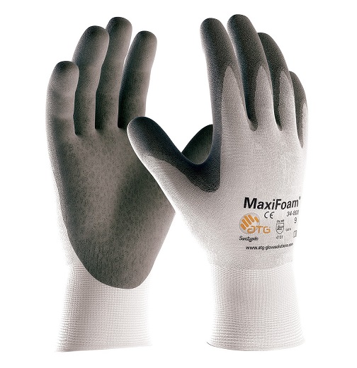 PIP 34-800/L G-TEK WHITE MAXIFOAM PREMIUM GLOVES GRAY NITRILE FOAM GRIP ...