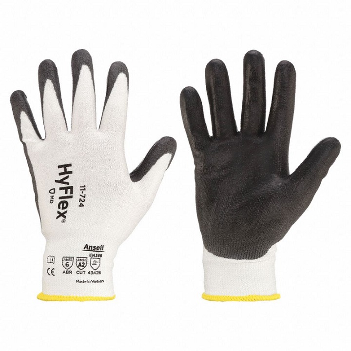 ANSELL 11-724-10 HYFLEX DYNEEMA WHITE KNIT GLOVES ANSI CUT LEVEL A2 ...
