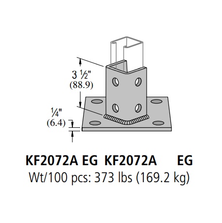 KOREFIT KF2072A-EG SILVER EG POST BRACKET FOR SINGLE 1-5/8" ANGLED ...