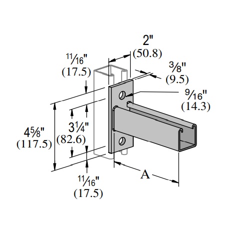 KOREFIT KF2945-EG SILVER EG 12" SINGLE 1-5/8" STRUT CHANNEL STAND-OFF ...