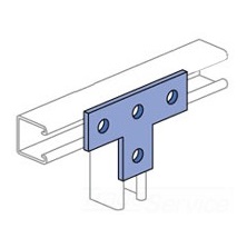 KUMAR N-1022-HDG HDG FLAT 4-HOLE TEE PLATE STRUT "T" FITTING HOT DIP ...
