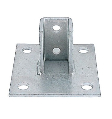 ISC I5205-SS316 SST POST BASE SQUARED BRACKET FOR 1-5/8" SINGLE STRUT ...