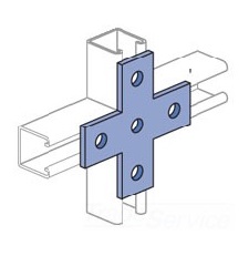 UNISTRUT P1028-DF DEFENDER FLAT 5-HOLE CROSS PLATE "X" FITTING WITH ...