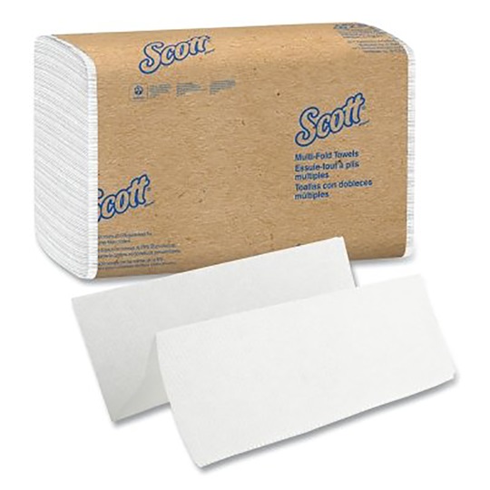 SCOTT 01804 WHITE PAPER TOWELS MULTIFOLD 1-PLY EMBOSSED 9.2" X 9.4 ...