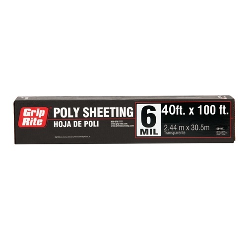 GRIP-RITE 640100B 6 MIL 40' X 100' BLACK VISQUEEN POLY SHEETING ...