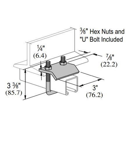 STRUTFAST AS2651T1-EG SILVER EG BEAM FLANGE CLAMP SQUARE U-BOLT/NUTS ...