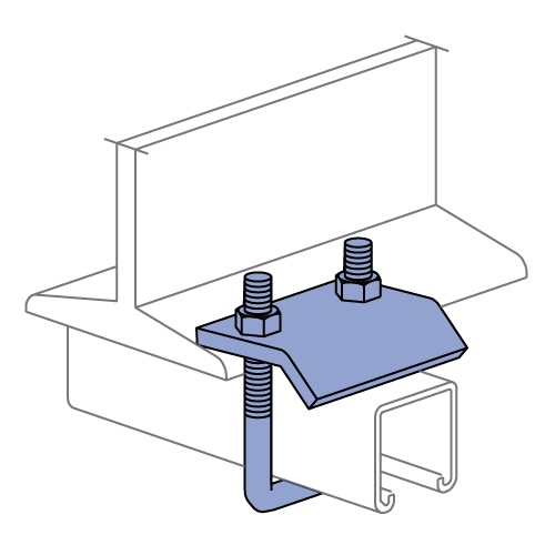 WESANCO W5709EG SILVER EG BEAM FLANGE CLAMP SQUARE U-BOLT/NUTS STYLE ...